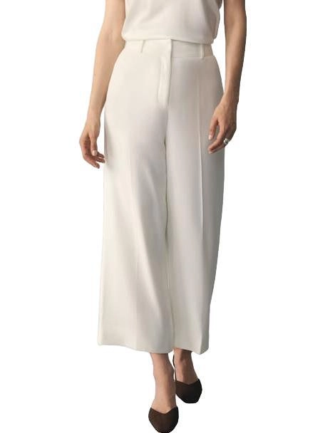 The Fold Clever Crepe Adelaide Cropped Trousers - White