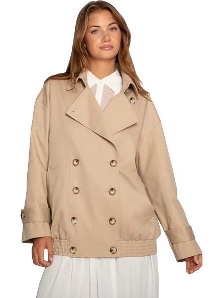 BELLE & BLOOM Weekend Trench Bomber Jacket - Light Beige