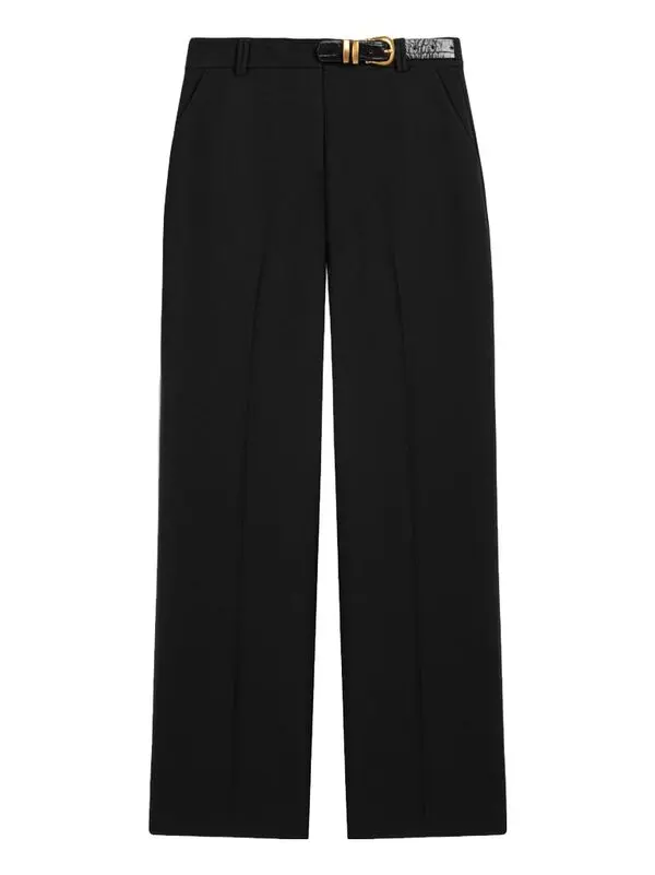 NOCTURNE Belted Straight Leg Trousers - Black
