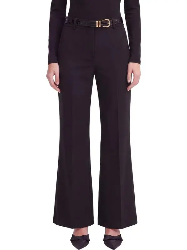 NOCTURNE Belted Straight Leg Trousers - Black