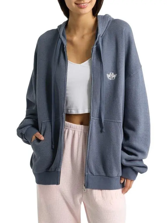 BOYS LIE I Miss Nothing About You Full Zip Hoodie - Blue