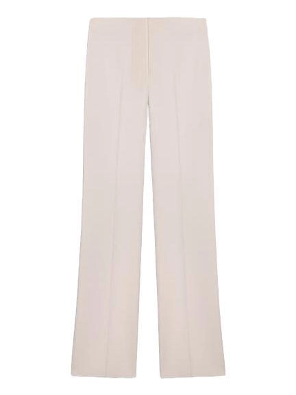 NOCTURNE High Waist Slit Hem Trousers - Ivory