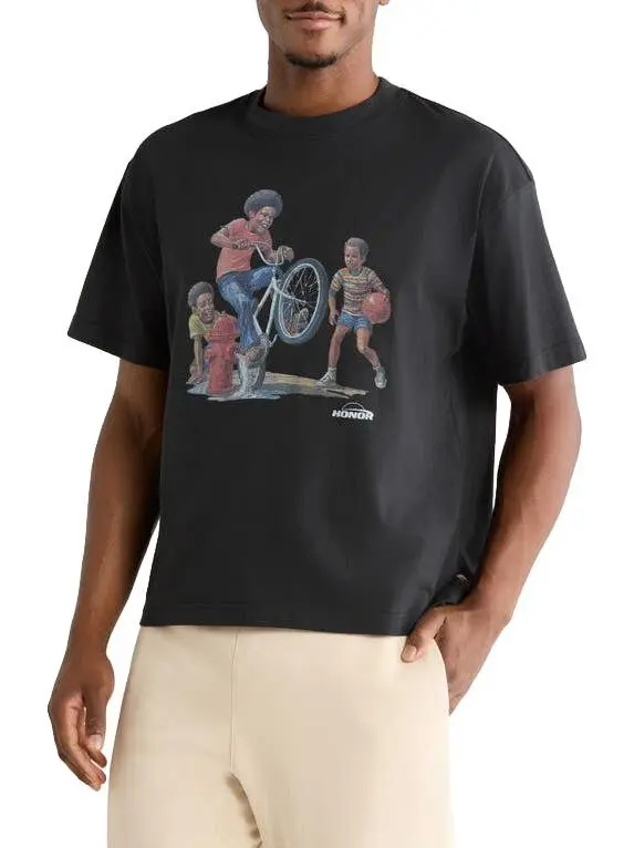 HONOR THE GIFT Life Outside Graphic T-shirt - Black