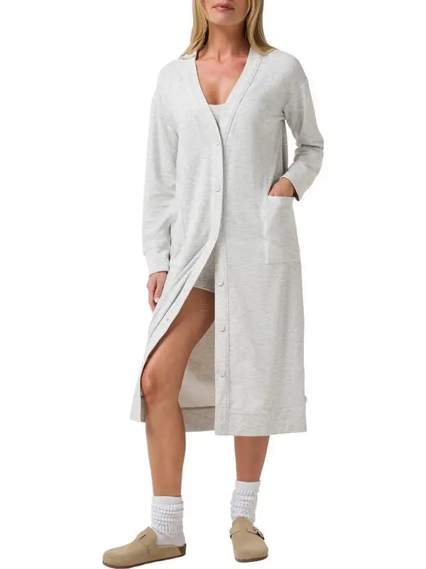 Travis Mathew Cloud Long Cardigan - Heather Light Grey