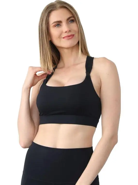 SWEAT & MILK Chloe 4 Running Nursing And Pumping Sports Bra - Black