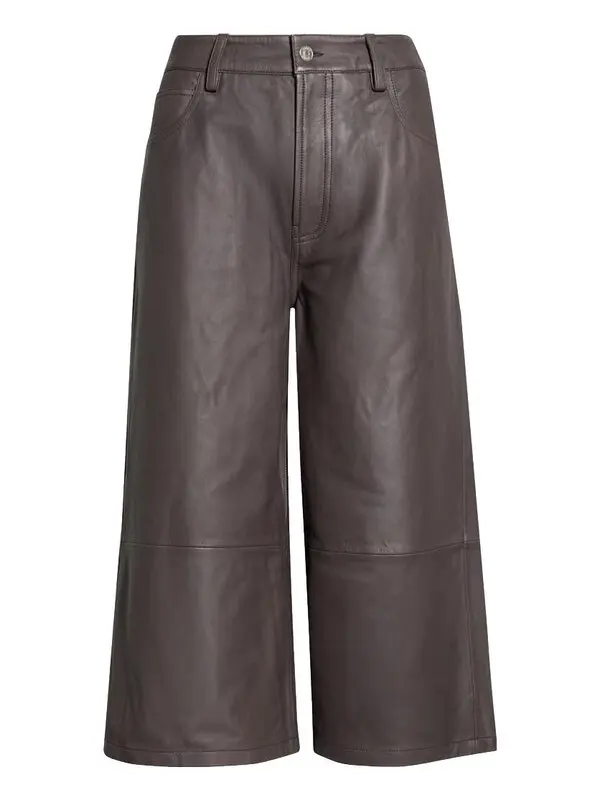 Staud Hunter Leather Culottes - Earth