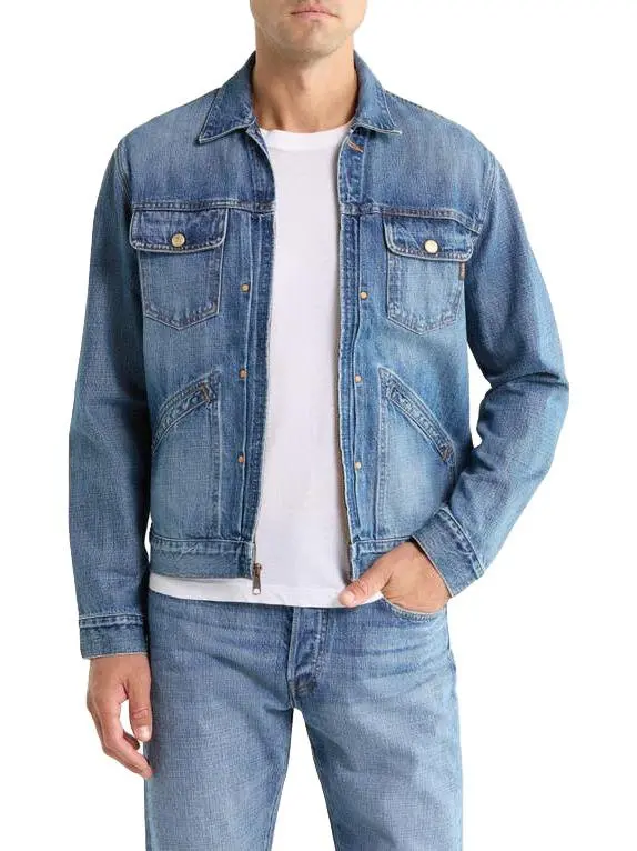 THE SEVEN CONTINENTS Holden Zip Front Denim Jacket - Sora
