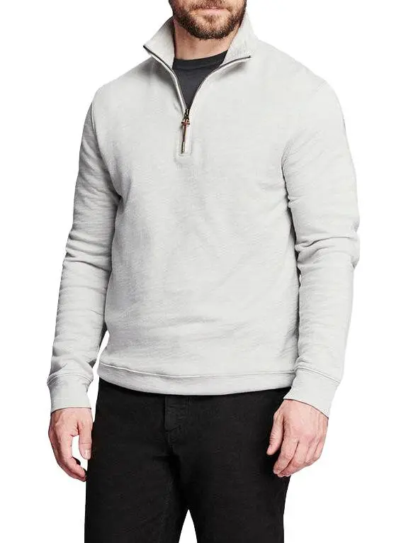 Billy Reid French Terry Half-zip Pullover - Silver