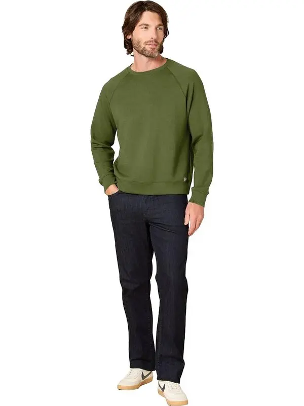 SOFTIES Dreamtech Athleisure Raglan Crew Neck Pullover - Olive