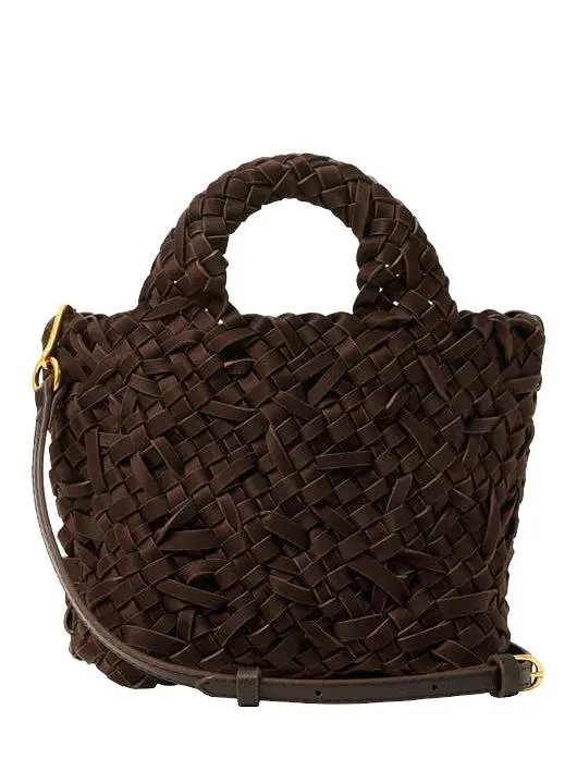 NAGHEDI St. Barths Petit Woven Tote - Chocolate