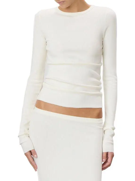 Eterne Long Sleeve Fitted Top - Cream