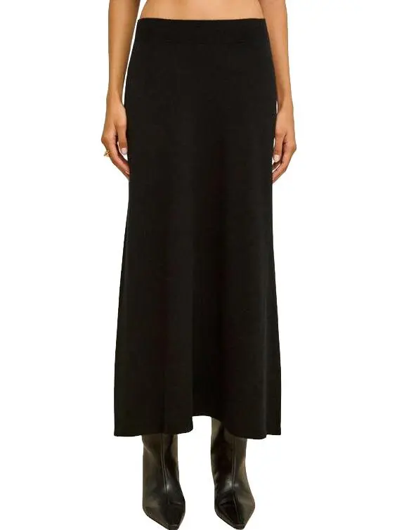 Cult Gaia Infinity Merino Wool & Cashmere Blend Maxi Skirt - Black