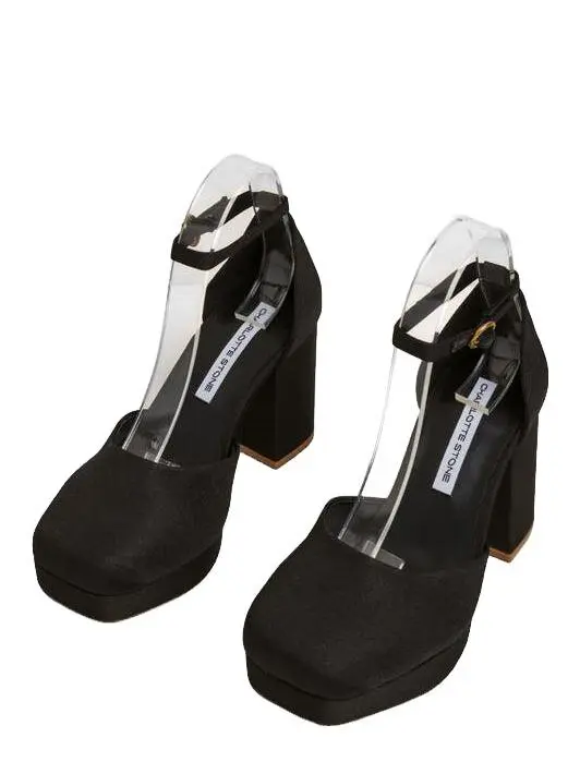 Charlotte Stone Libby Ankle Strap Platform Pump - Black