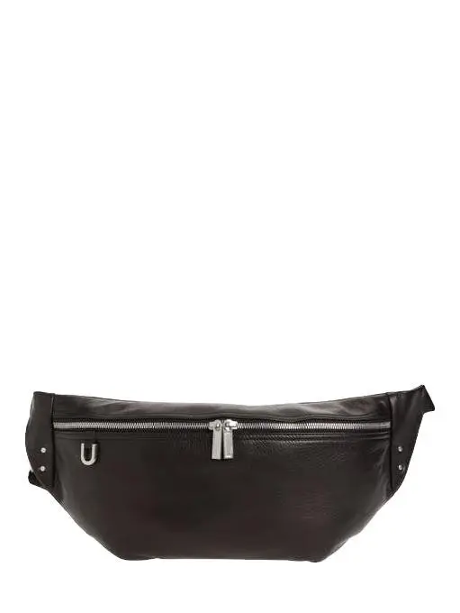 Rick Owens Calfskin Leather Belt Bag - Black