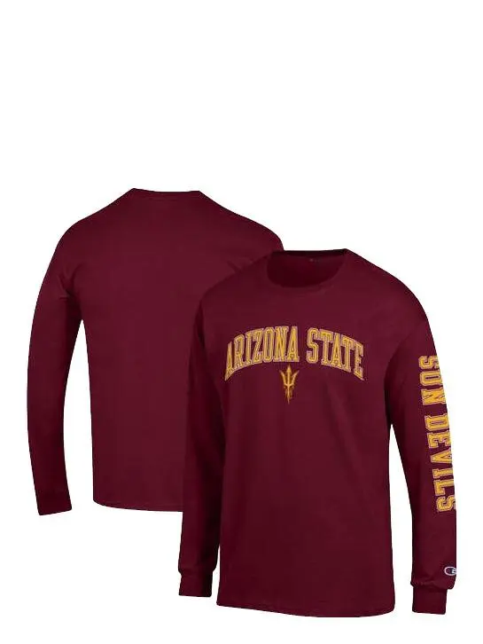 Champion Arizona State Sun Devils Arch Over Logo 2-hit Long Sleeve T-shirt - Maroon