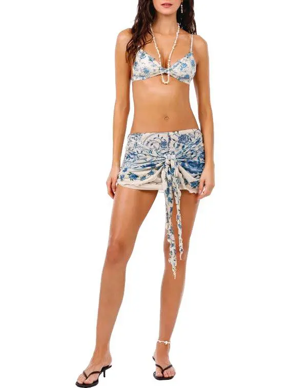 Agua Bendita Aranxa Bleu Sarong Cover-up Miniskirt - Multicolor