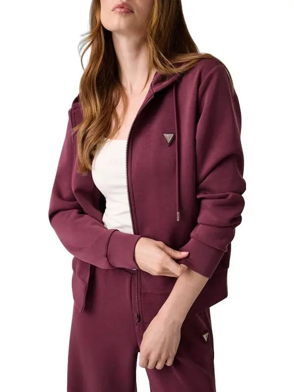 Guess Olympe Full Zip Hoodie - Dark Red