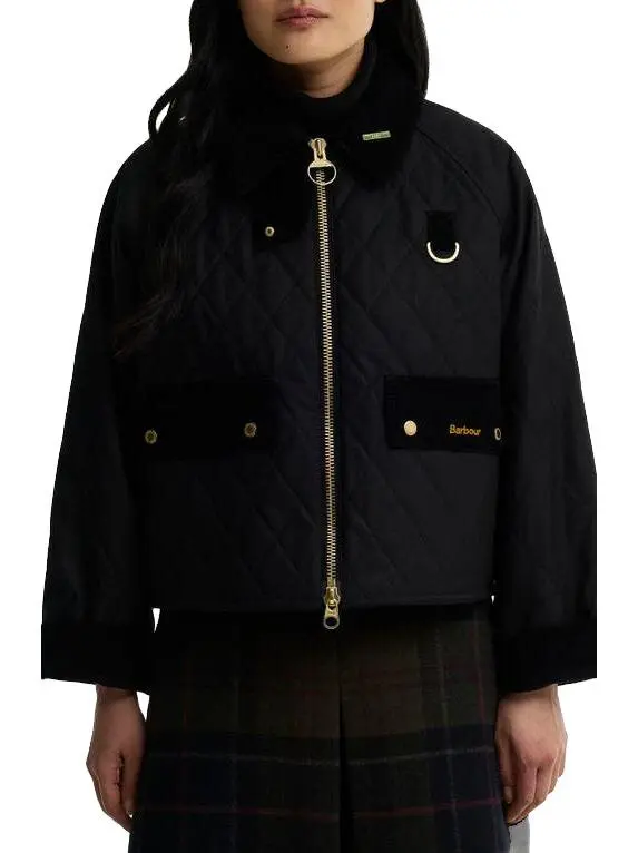 Barbour Icons Spey Quilted Waxed Cotton Jacket - Black/classic