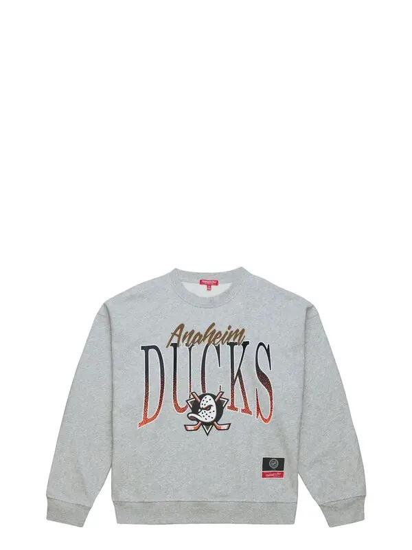 Mitchell & Ness Anaheim Ducks Hockey Night Sweatshirt - Heather Gray