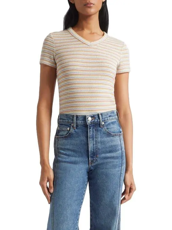 Veronica Beard Devin V-neck T-shirt - Rust Multi