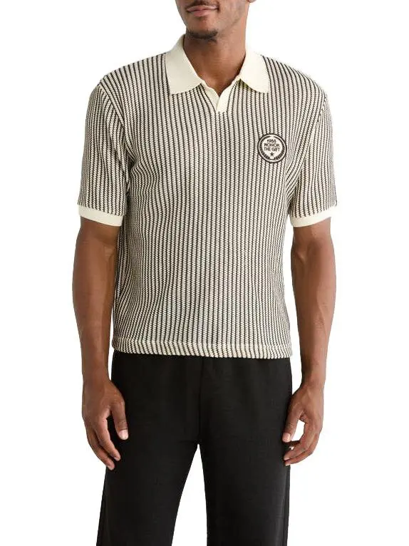 HONOR THE GIFT Stripe Knit Polo - Bone