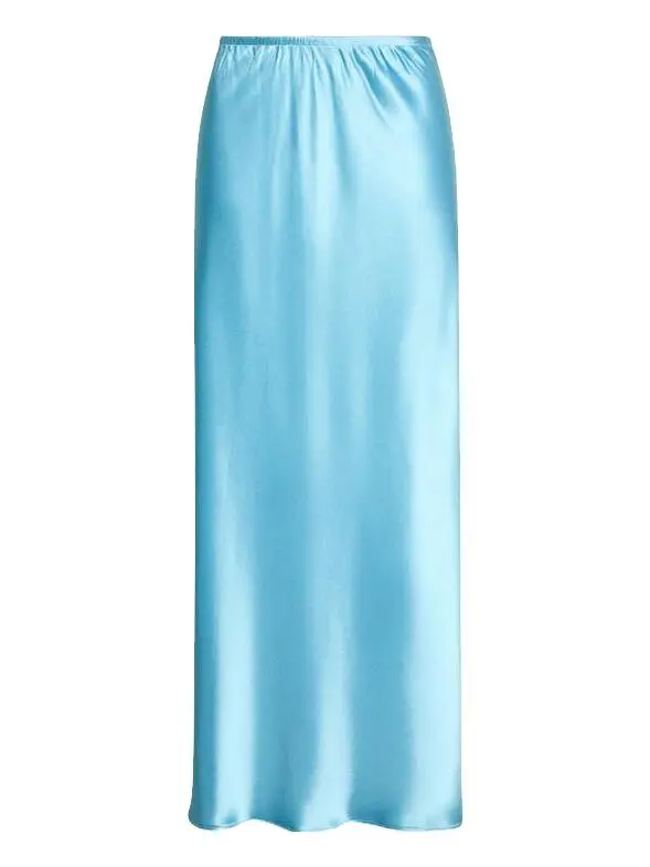LESET Barb Satin Midi Skirt - Skye