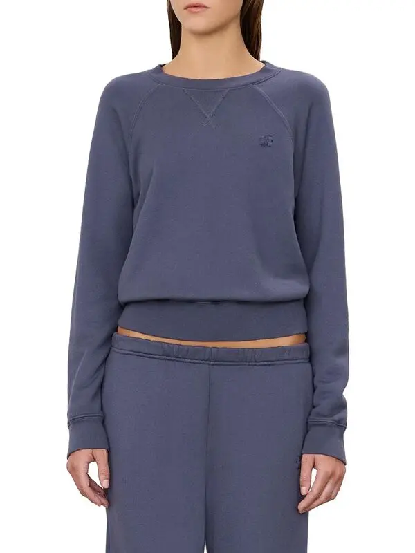Eterne Shrunken V-stitch Sweatshirt - Washed Navy