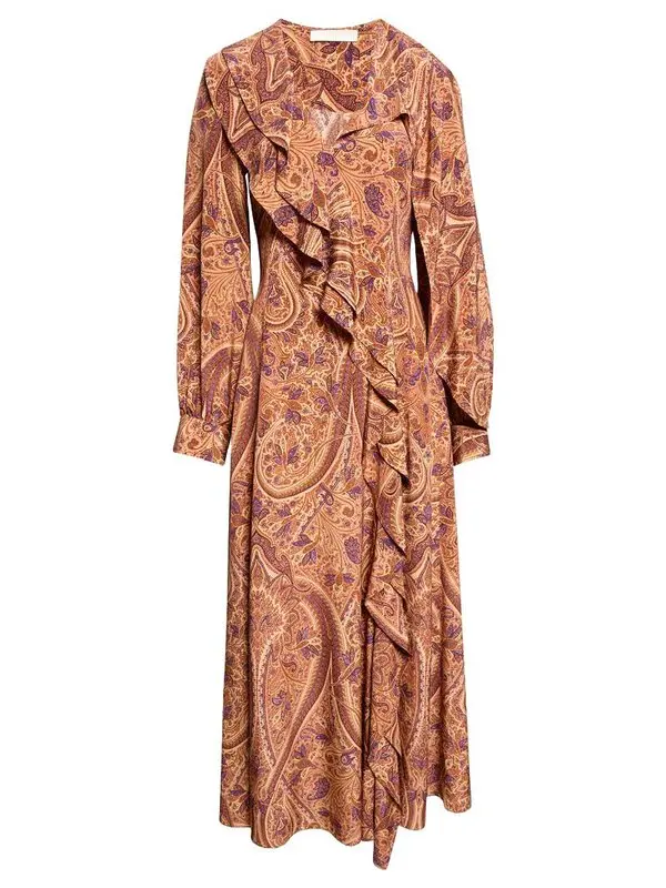 Ulla Johnson Sabrina Silk Midi Dress - Rosette