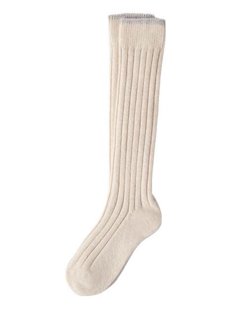 Brunello Cucinelli Cashmere Chiné Rib Knit Socks - Sand