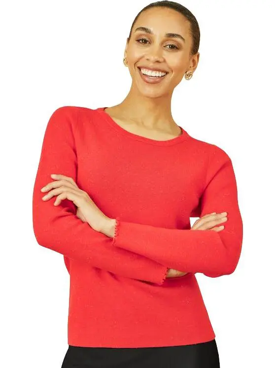 YUMI Sparkle Knit Jumper - Red