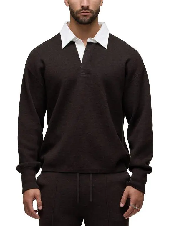 Hudson Jeans Long Sleeve Contrast Polo - Motor