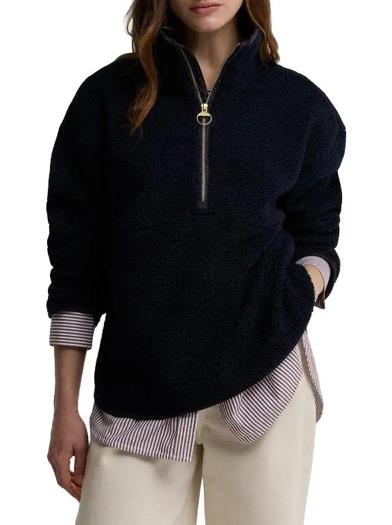 Barbour Merys Quarter Zip Fleece Pullover - Dark Navy