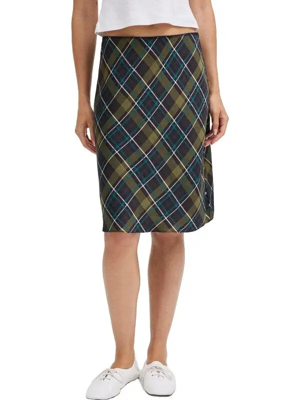 Madewell Picot Trim Slip Skirt - Olive
