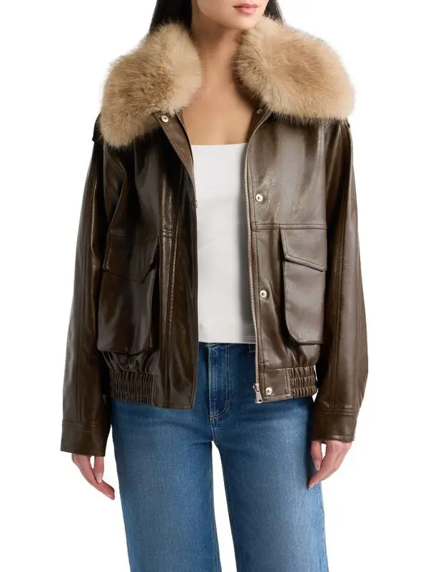 Love Token Amelia Faux Leather Jacket - Brown