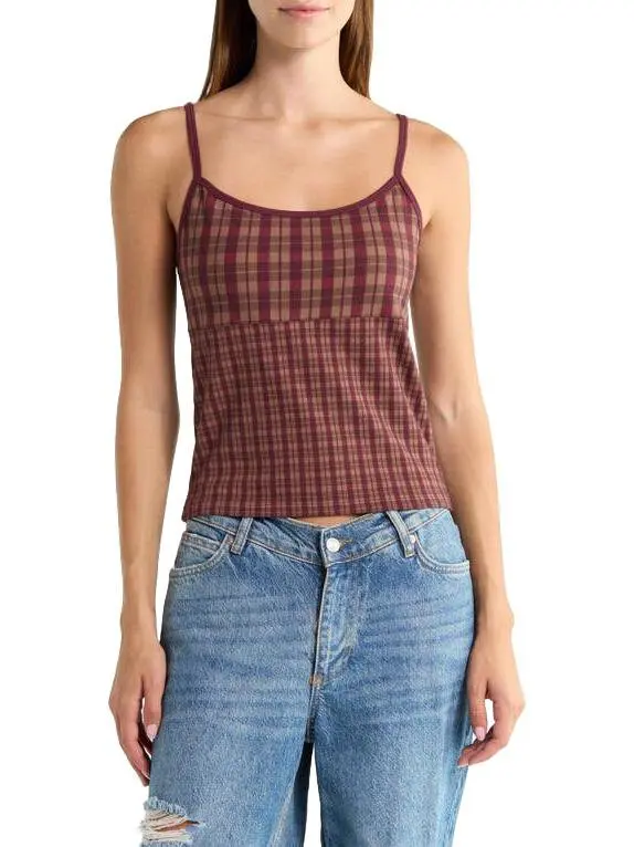 PACSUN Lottie Striped Tank Top - Brown