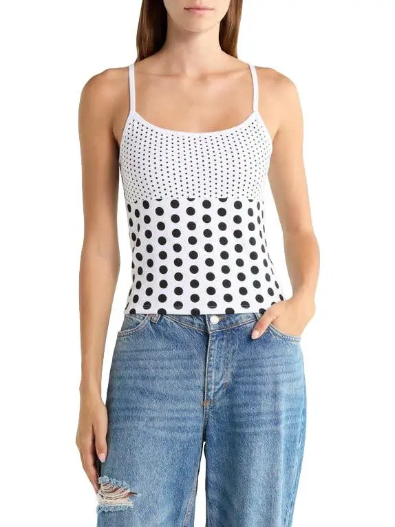 PACSUN Lottie Striped Tank Top - Polka Dot