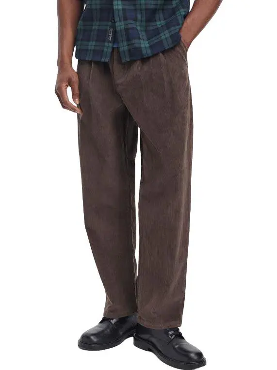 Rag & Bone Pleated Corduroy Baggy Chino Pants - Brown