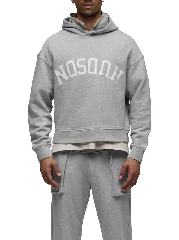 Hudson Jeans Graphic Logo Hoodie - Heathered Grey