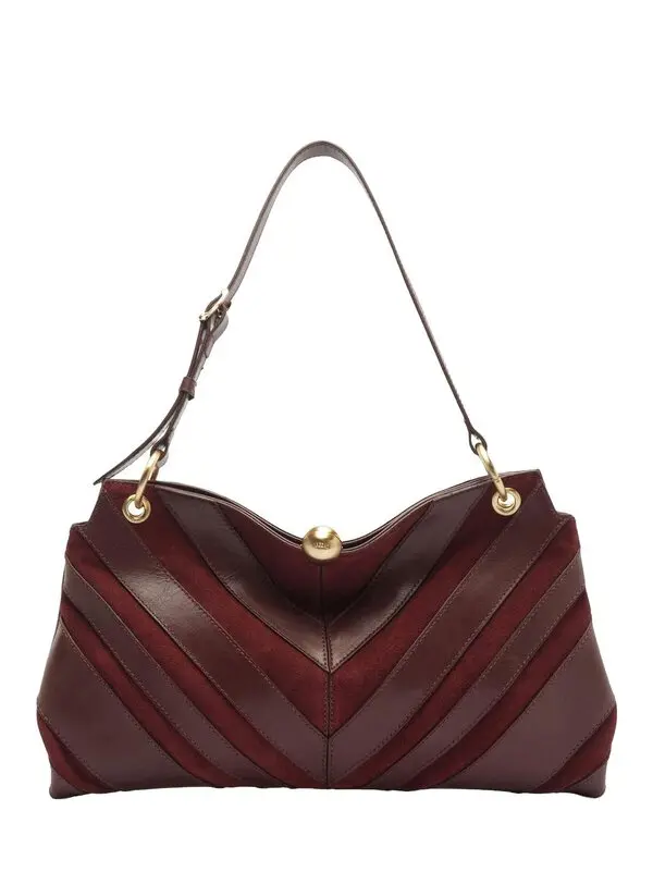 AREZZO Aurora Medium Leather Shoulder Bag - Fresh Ruby