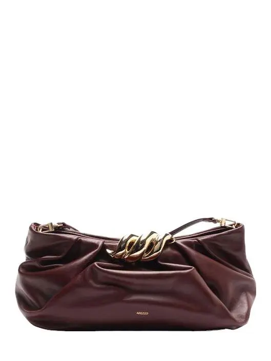 AREZZO Caitlyn Medium Leather Pouch - Fresh Ruby