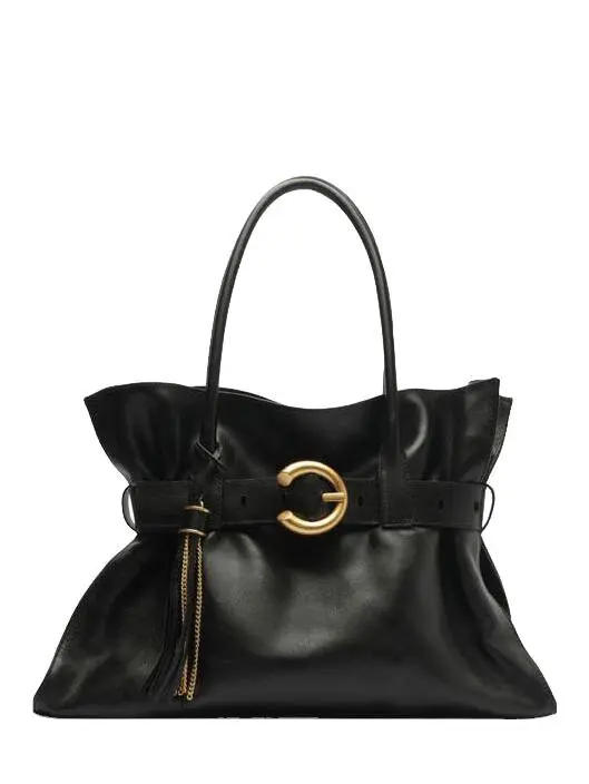 AREZZO Rivera Large Leather Tote - Black