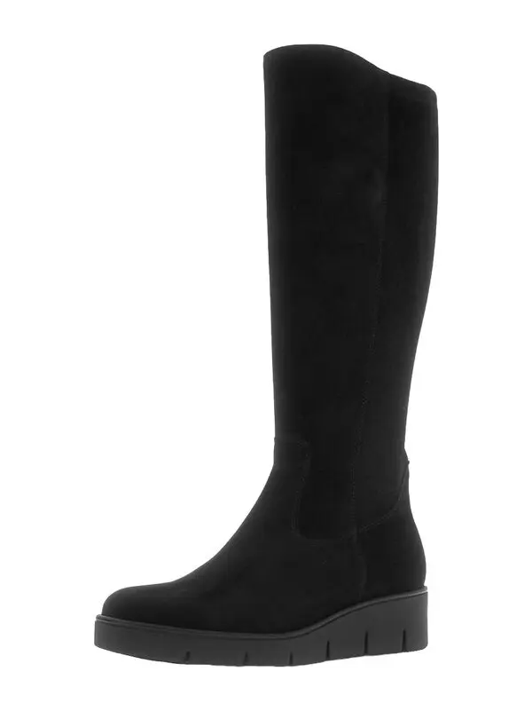Gabor Vina Leather Knee High Boot - Black