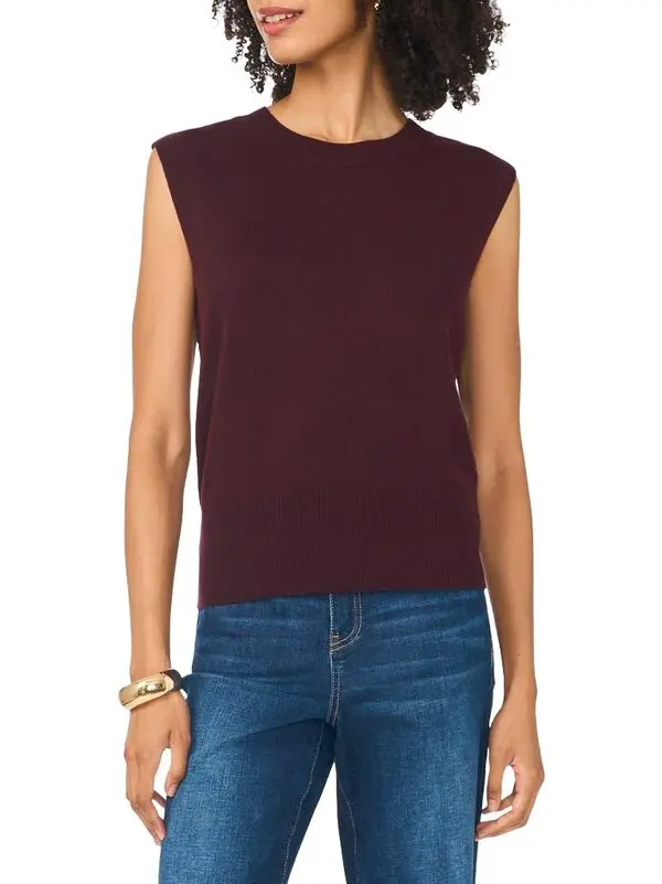 Vince Camuto Crewneck Sweater Tank - Winetasting