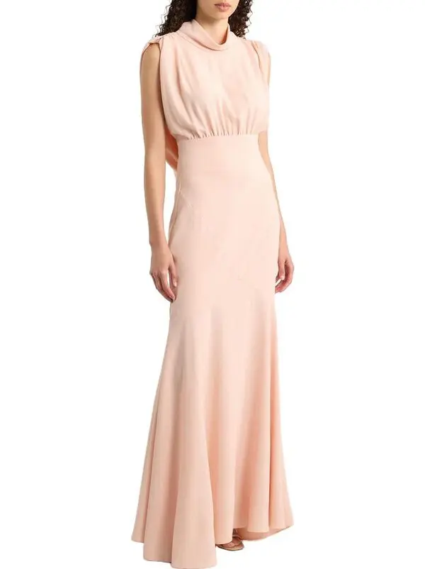 Black Halo Adelina Stretch Crepe Gown - Blush