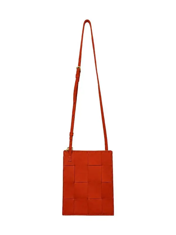 Écotorie Polly Woven Leather Crossbody Bag - Rust