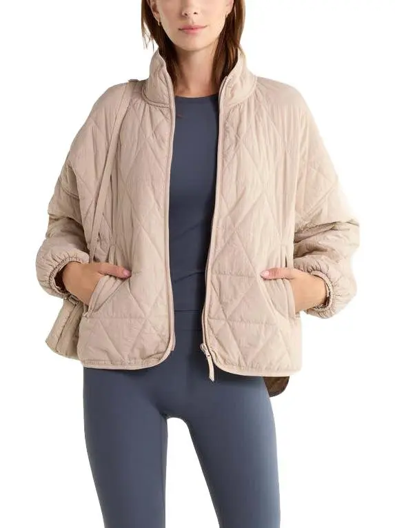 Zella Quilted Packable Jacket - Tan Thread