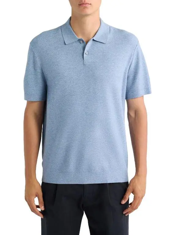 Theory Soris Polo Sweater - Slate Heather
