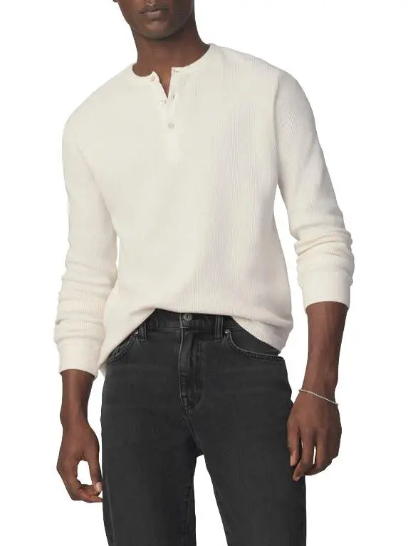 Joe's Jeans Long Sleeve Waffle Henley T-shirt - Ecru