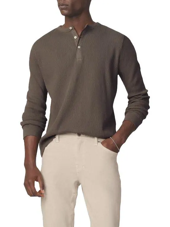 Joe's Jeans Long Sleeve Waffle Henley T-shirt - Tea Leaf