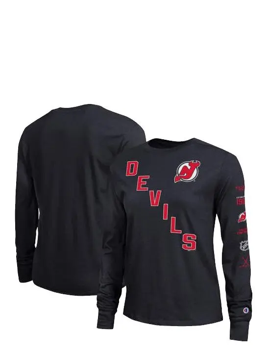 Champion New Jersey Devils "2-hit" Long Sleeve T-shirt - Black